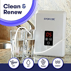 Perfecore Water Ozonator - Odor Eliminator and Fresh Water Machine w/Diffuser Stones and Timer - For Home, Kitchen, Fruits & Vegetables - 600 mg/Hour﻿