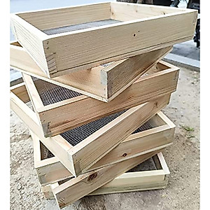 ZYSM Sifter for Garden, Hand Held Multi-Purpose Wood Compost Soil Screen Dirt Cedar Garden Sifter for Compost Sifting Soil, Dirt, Peat Moss and Potting Soil 01