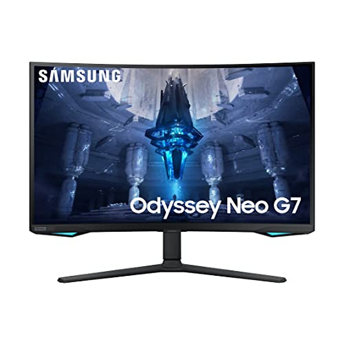 SAMSUNG 32" Odyssey Neo G7 4K UHD 165Hz 1ms G-Sync 1000R Curved Gaming Monitor, Quantum HDR2000, AMD FreeSync Premium Pro, Ultrawide Game View, DisplayPort, HDMI, Height Adjustable Stand, Black, 2022