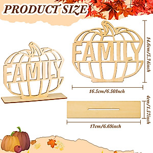 Vicenpal 9 Pcs Thanksgiving Wood Cutout Cards Sign Place Setting Thankful Grateful Gather Gratitude Love Peace Signs Rustic Letter with Holder Base for Table Decoration(Twigs)