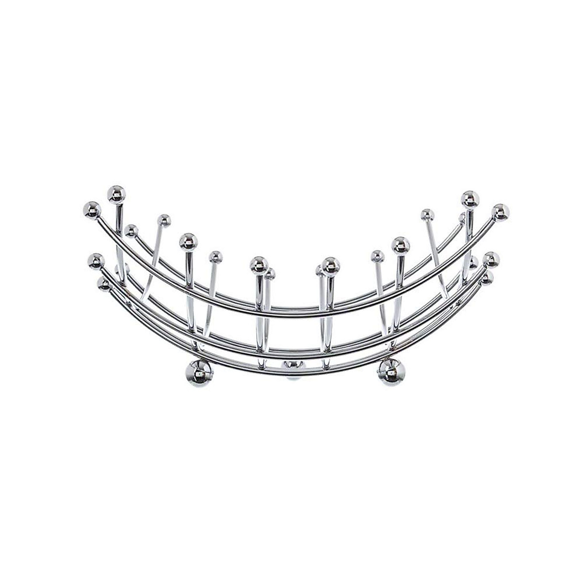 Leoyoubei 8" Fruit Bowls for Kitchen Counter,Towels Basket or Napkin Holder,Countertop Centerpiece Fruit Basket Holder, Perfect for Kitchen Counter Vegetables,Bread- Silver