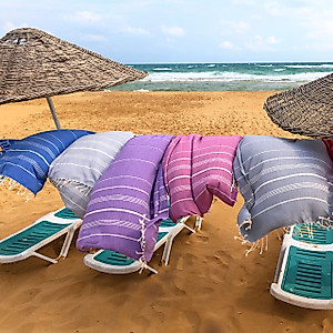 PAMUKLU Cloud Oversized Beach Towel - Sand-Resistant, Quick Drying, Compact, Soft and Absorbent - 100% Organic Turkish Cotton - for Pool, Yoga, Travel, Outdoor Adventures, and Gifts (PLAIN-25)