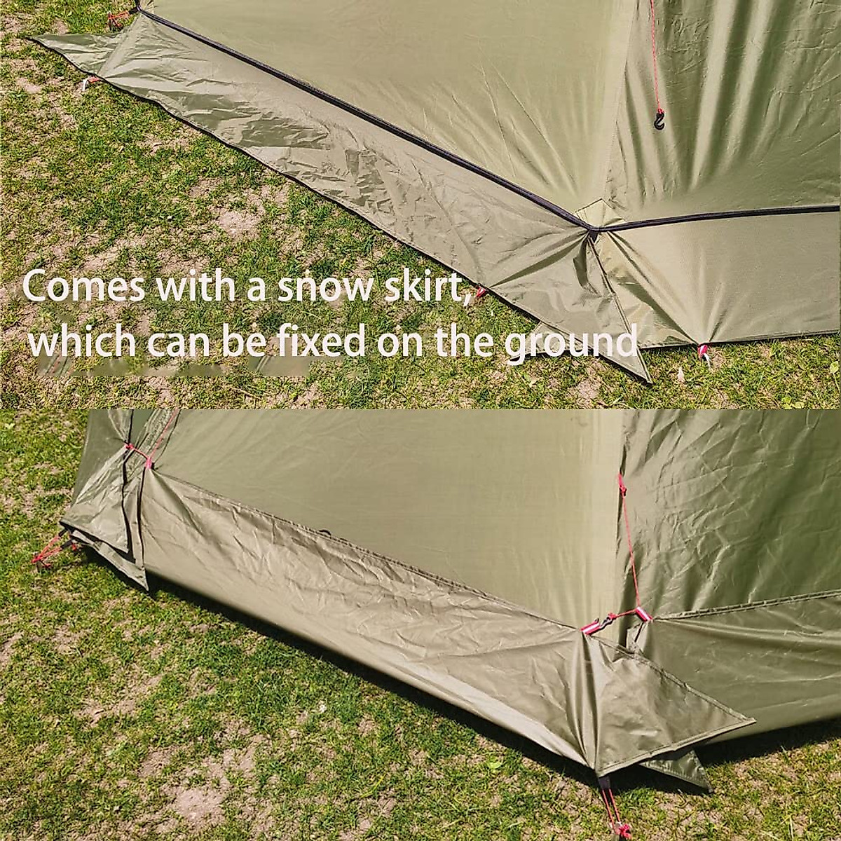 Vilemoon Tipi Hot Tent with Fire Retardant Stove Jack for Flue Pipes, 3~4 Person, Lightweight, Teepee Tents for Family Team Outdoor Backpacking Camping Hiking (Green)