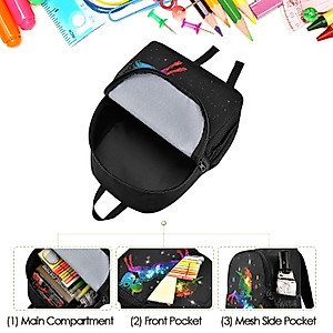 Naanle Kids Backpack for Girls Boys Rainbow Galaxy Unicorn Backpacks Bag Baby Rucksack for Kindergarten Elementary School