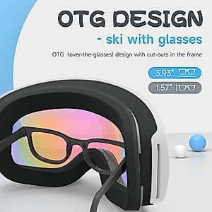 RIOROO Kids Ski Goggles, Toddler Ski Goggles Snowboard Goggles For Boys Girls Aged 3-14, 100% UV Protection OTG Ski Goggles