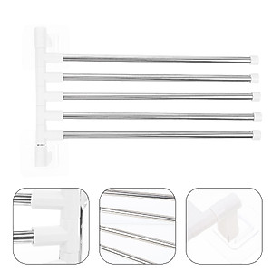 STOBAZA 2 Sets Rotating Towel Hanger Iron Towel Rack Rotatory Towel Rack Bath Towel Holder Multipurpose Towel -mounted Towel Rack Kitchen Towel Hanging Rack Nail- Towel Shelf