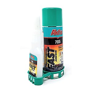 Akfix 400ml 705 Fast Adhesive CA Glue (3.50 oz.) with Activator (13.50 fl oz.) [Clear Super Glue Adhesive and Accelerator Spray]