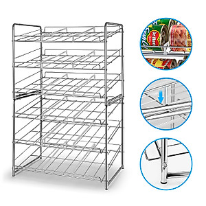 Simple Trending Can Rack Organizer, Stackable Can Storage Dispenser Holds up to 36 Cans for Kitchen Cabinet or Pantry, Chrome