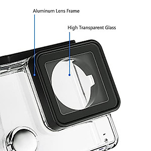 SOONSUN Standard Protective Waterproof Dive Housing Case for GoPro Hero 4, Hero 3+, Hero 3 Black Silver Camera - 40 Meters (131 Feet) Underwater Photography