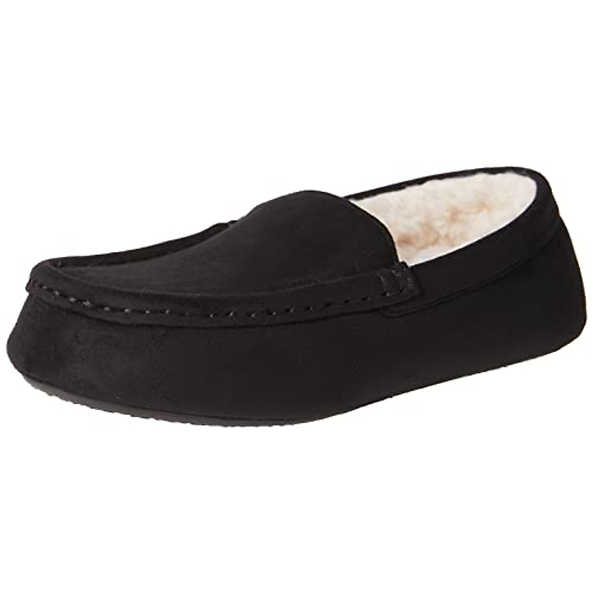 Amazon Essentials Women's Moccasin Slipper, Black, 7