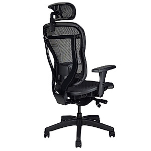 Oak Hollow Furniture Aloria Series Office Chair Ergonomic Executive Computer Chair Mesh Seat and Backrest, Adjustable and Comfortable, Lumbar Support Swivel and Tilt (Headrest, Black)