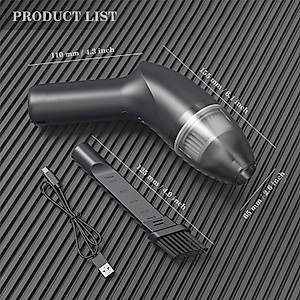 EASYOB Keyboard Cleaner|Mini Vacuum for Desk, Handheld Cordless Computer Vacuum Rechargeable (with LED Light) for Cleaning Hairs, Crumbs for Desktop, Piano, Car Interior & Sewing Machine Clean [A043]