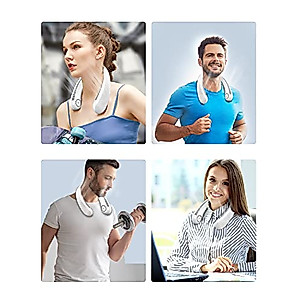 ABSKRYO Portable Neck Fan, Bladeless Cooling Fan, 8H Working Time, Headphone Design Personal Fan, Adjustable Neck Fan with 3 Speeds, for Travel Desk Bedroom