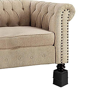 Joyclub Bed Risers 3 Inch Heavy Duty Stackable Furniture Risers for Sofa Table Couch Lift Height of 3 or 6 Inches (4 Pack Black)