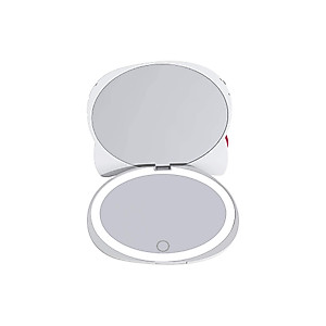 Impressions Vanity Hello Kitty Kawaii Compact Mirror with Touch Sensor Switch for Purse, LED Makeup Mirror with 2X Magnifying Top and Adjustable Brightness (White)