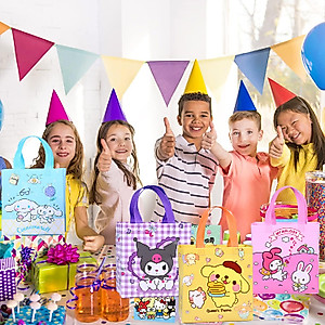 16 Pcs Cinnamo Dog Meledy Cartoon Kawaii Party Favor Bags with Handles, Non-Woven Reusable Goodie Bags Treat Tote Gift Bags for Kids Boys Girls Birthday, Baby Shower,Birthday Party Decorations