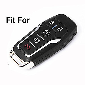 2Pcs Coolbestda Silicone Key Fob Cover Skin Remote Case Keyless Entry Holder for 2015 2016 2017 Ford Explorer Edge Mustang F-150 Fusion Lincoln MKZ MKC M3N-A2C31243300
