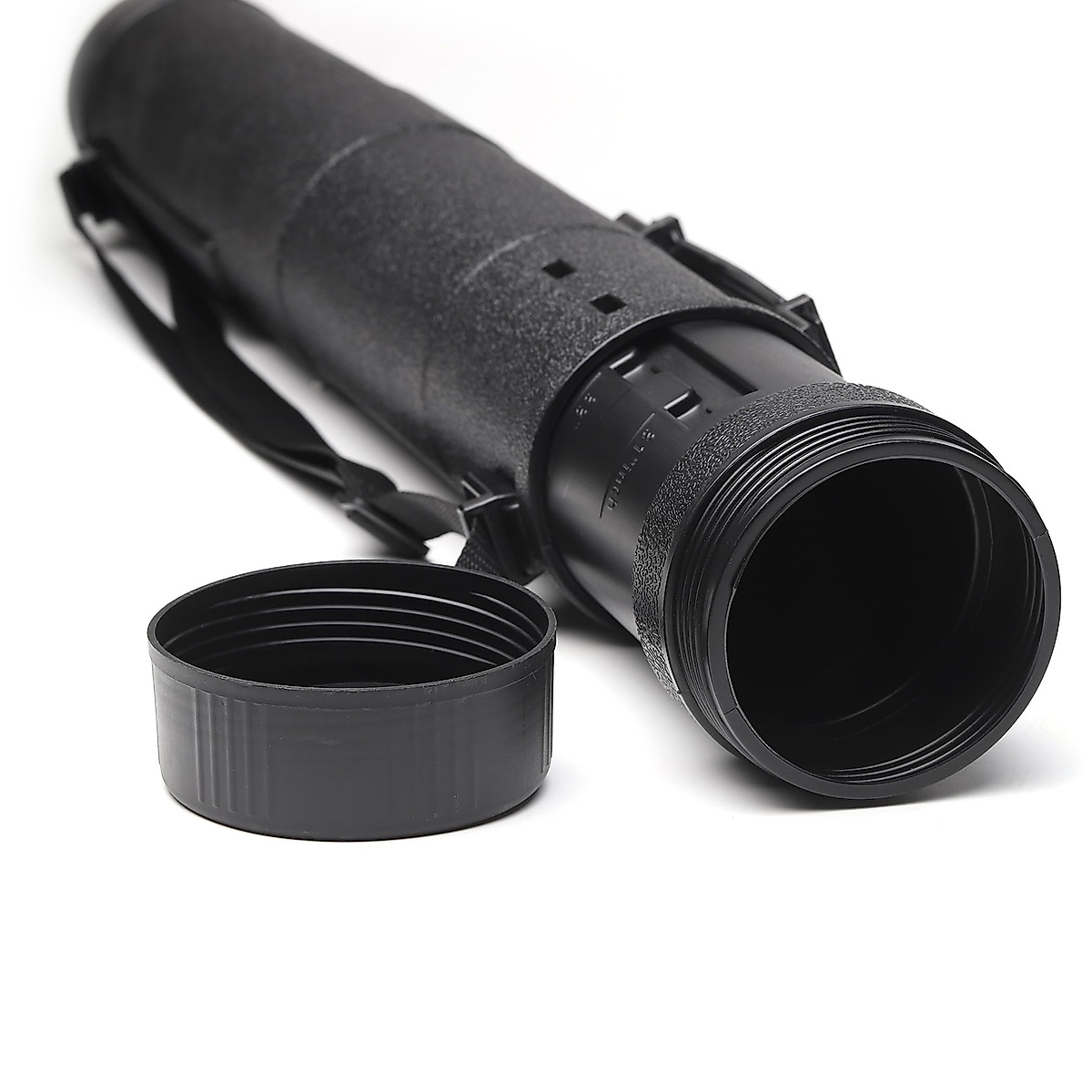 2-Pack Extendable Poster Tubes Expand from 24.5” to 40” with Shoulder Strap | Carry Documents, Blueprints, Drawings and Art | Black Portable Durable Round Storage Cases with Lids and Labels