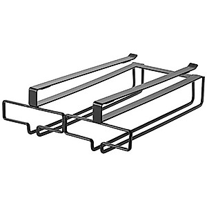 Yamazaki Stemware Home Under Shelf Wine Glass Rack-Hanging Storage Holder | Steel | Undershelf Solution, One Size, Black