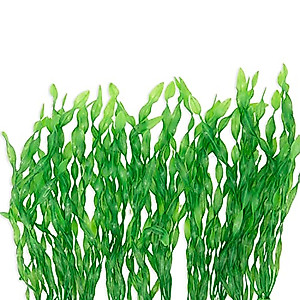 Zodaca Artificial Aquarium Plants for Fish Tanks and Aquariums (Green, 12 in, 10 Pack)