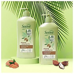 Suave Professionals Moisturizing Shampoo and Conditioner for Dry Hair Almond and Shea Butter Paraben-free and Dye-free 18 oz, 2 Count