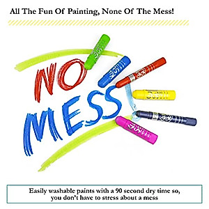 The Pencil Grip Kwik Stix Solid Tempera Paints, Thin Stix Paint Pens, Super Quick Drying, 6 Neon, 6 Metalix & 12 Classic Vibrant Colors - 24 Pack - TPG-620