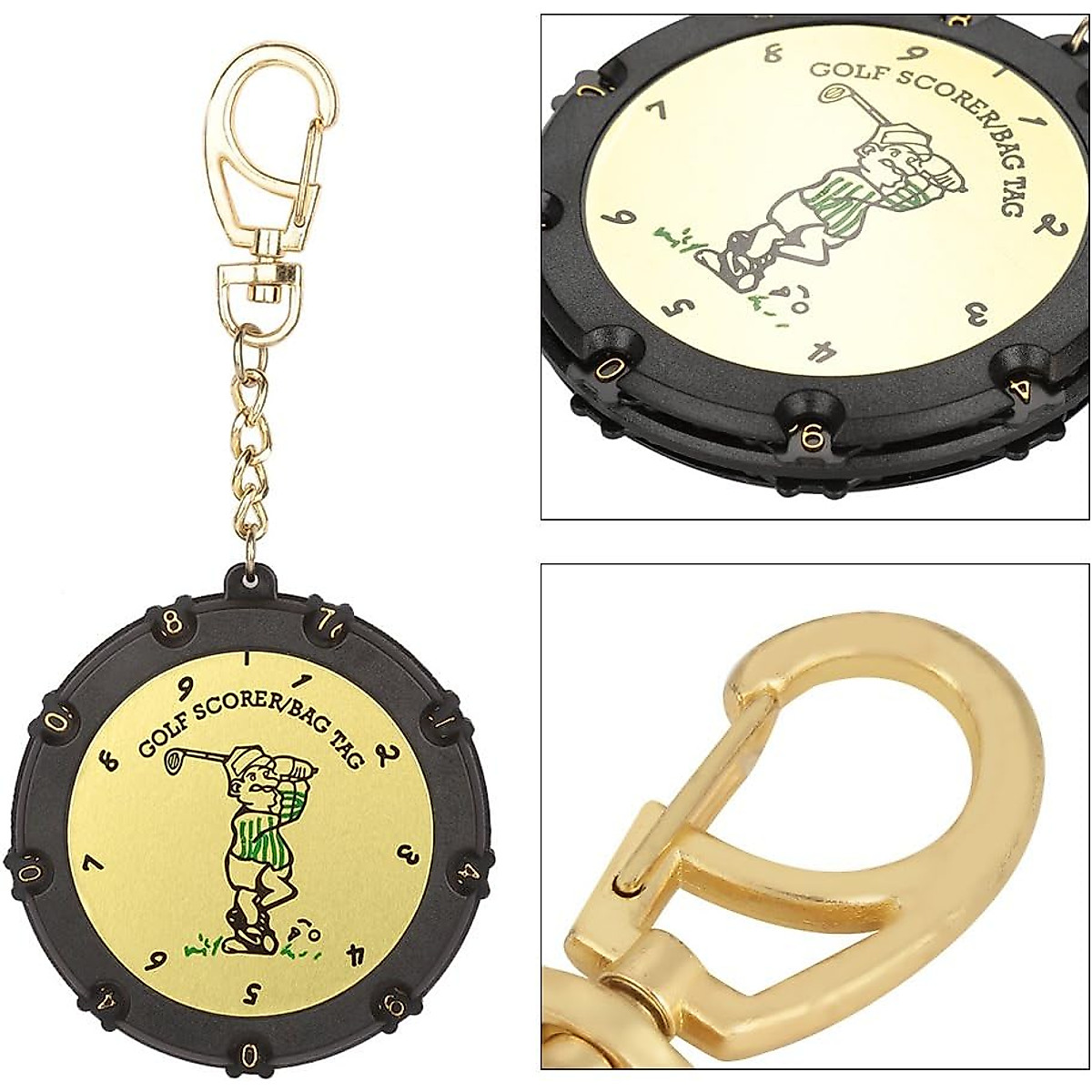 Golf Score Counter 18 Holes Tally Counter Hand Held Clicker Digit Counter Golf Numbers Clicker with Clip Keychain for Golf Accessory