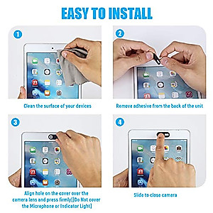 Laptop Camera Cover Slide, 0.028 Inch Ultra Thin Laptop Camera Cover Blocker, Laptop Accessories for iPhone MacBook Laptop, Desktop, PC, Tablet, Protect Your Visual Privacy Security (Pink-3 Pack)