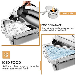 Happygrill 2 Pack Chafing Dish 9 Quart Chafing Dish High Grade Stainless Steel Chafer Dish Set