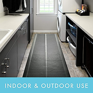 CLIMATEX Indoor/Outdoor Rubber Runner Mat, Door Mat For Floor Protection, 27" X 6', Black (9A-110-27C-6)