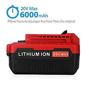 Powerextra 20V Max 6.0Ah Lithium Replacement Battery Compatible with Porter Cable PCC685L PCC680L Cordless Tools Batteries