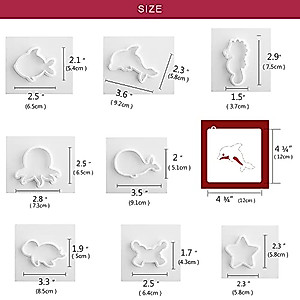 Ocean Cookie Cutters with Matching Cookie Stencils -Set of 16