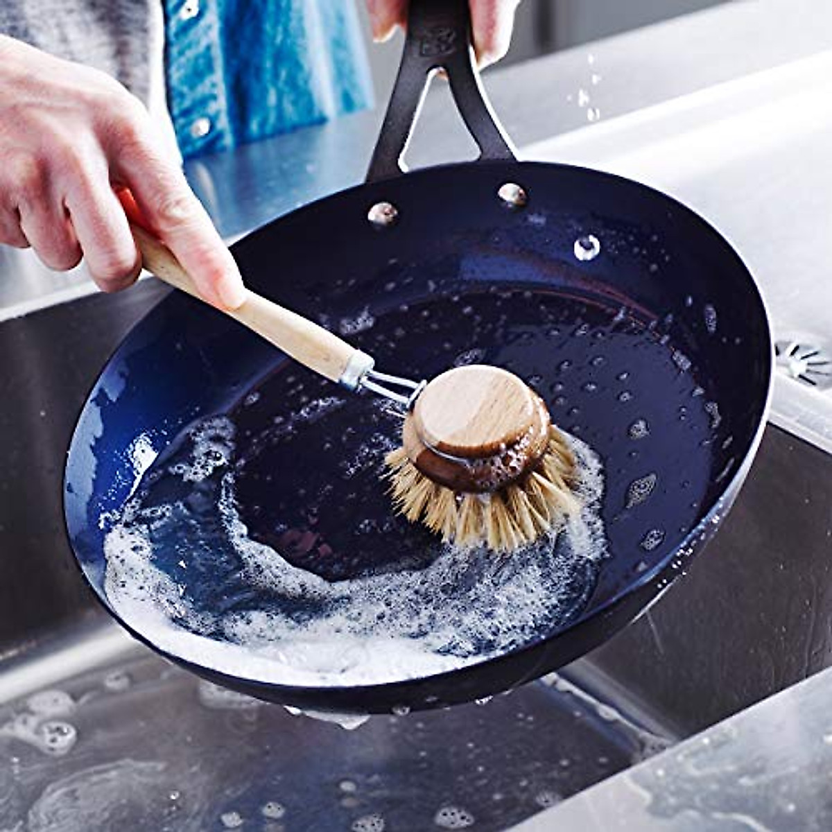 BK Pre-Seasoned Black Steel Carbon Steel Induction Compatible 12" Frying Pan Skillet, Oven and Broiler Safe to 660F, Durable and Professional, Black