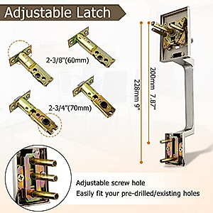 Azdele Front Door Handle Set, Entry Door Handle Set with Door Lever Reversible for Right and Left Handed Doors, Single Cylinder Exterior Door Handleset with Lower Half Lever, Satin Nickel