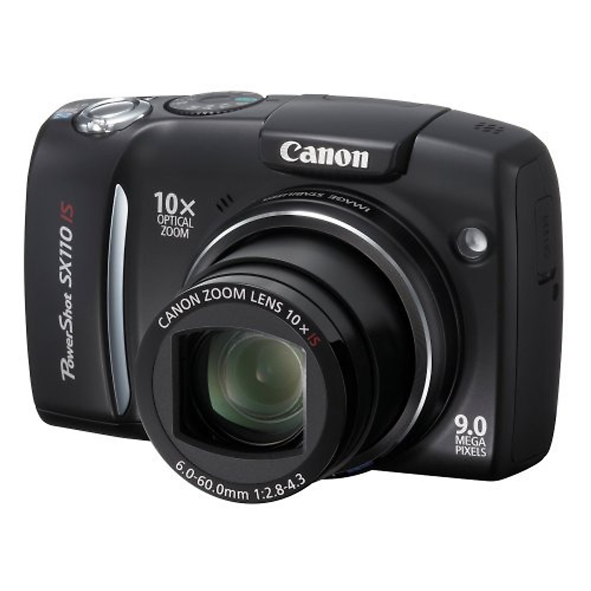 Canon Powershot SX110IS 9MP Digital Camera with 10x Optical Image Stabilized Zoom (Black)