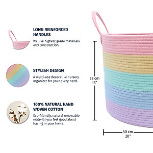 Wide Blanket Basket + Set of 3 Shelf Baskets - RAINBOW