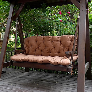 knaricas Porch Swing Cushions, Thicken 4" Patio Bench Cushion, 2-3 Seater Swing Replacement Cushions with Backrest, for Outdoor Furniture Patio Porch Lawn Garden (Dark Green, 40x40in)