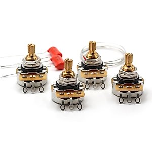 (4) TAOT CTS 500K SHORT SPLIT Shaft Potentiometers + (2) Orange Drop .022 Capacitors for Electric Guitar