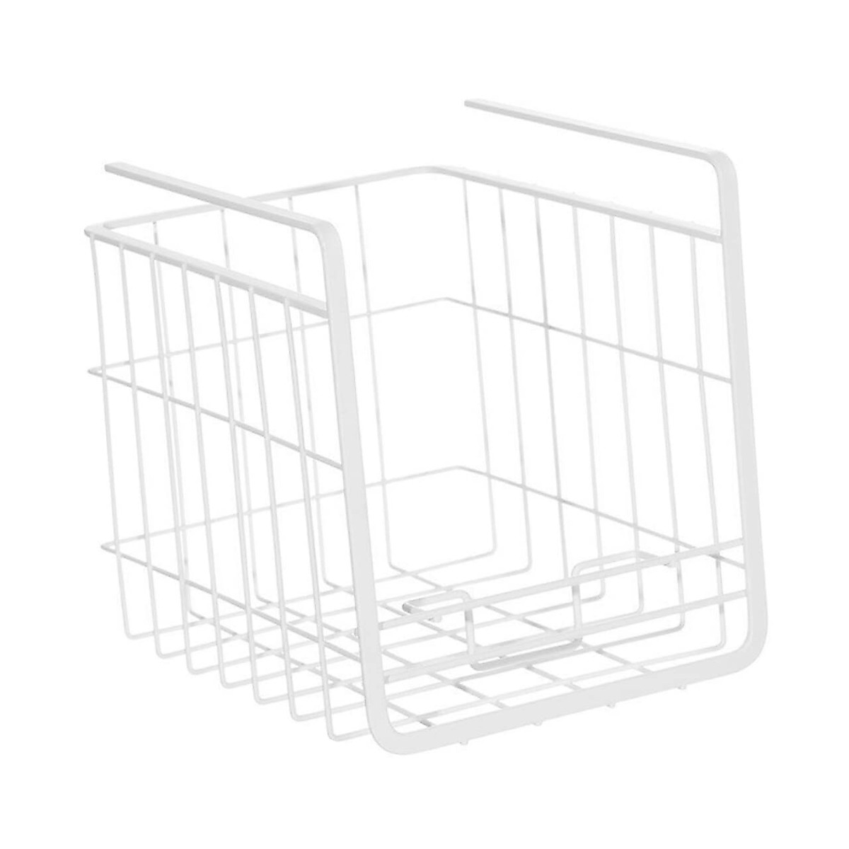 STOBAZA Cabinet Hanging Storage Hanging Baskets Sliding Shelf 1pc Storage Hanging Basket Office Wrought Iron Sink White Wire Rack Cabinet Organizer Storage Sundries Organizer