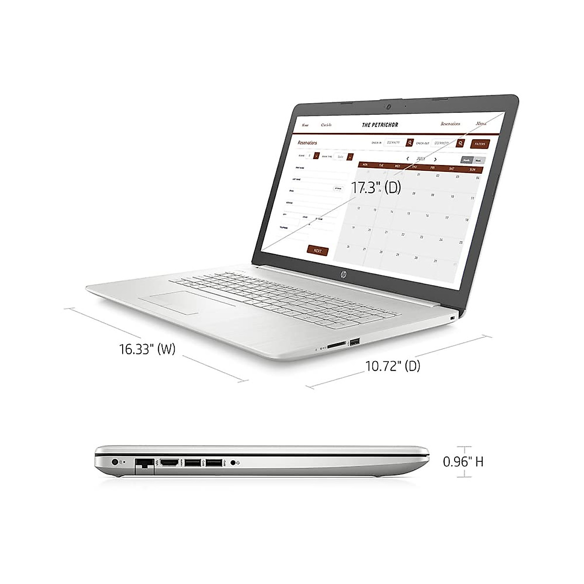 HP 2022 17.3" HD+ BrightView Laptop, Intel Core i3-1115G4 Processor (Beats i5-1035g1), 16GB RAM, 256GB PCIe SSD, Intel UHD Graphics, HD Webcam, HD Audio, Windows 11, Silver, 32GB Snowbell USB Card