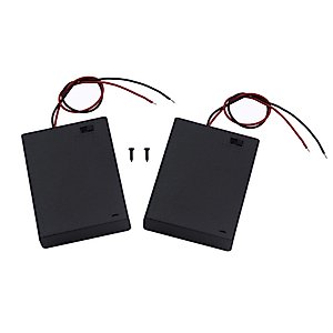 LampVPath (Pack of 2 4 AA Battery Holder with Switch, 6V Battery Holder with Switch, 4X 1.5V AA Battery Holder with Leads and Switch