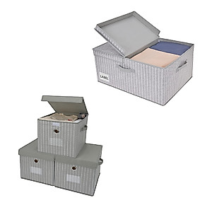 GRANNY SAYS Bundle of 3-Pack Closet Storage Cubes & 1-Pack Extra Large Rectangle Storage Bin