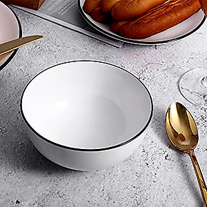 AWHOME 12 Pieces of Simple Design Ceramic Tableware Set, 4 Pieces of 10-inch Dinner Plate, 4 Pieces of 8-inch Dessert Plate, 4 Pieces of 6-inch Cereal Bowl Service for 4