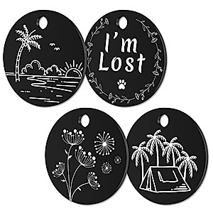 Personalized Dog id Tags - Customized Dog Tags - QR Code Pet ID Tags - Scanable Pet Location Alert Email (S4, Black 1 in)