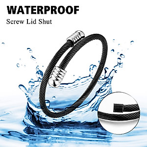 abooxiu Urn Bracelet for Ashes Cremation Bracelet for Ashes Stainless Steel Ash Bracelet for Men Women Memorial Ashes Holder Filling at Both Ends