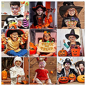 Amaxiu Day of the Dead Face Temporary Tattoos, 10 Sheets Halloween Floral Sugar Skull Temporary Face Tattoos Stickers Makeup Kit on Cheek Eye Forehead Nose Mouth for Halloween Masquerade Party