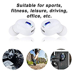 Wireless Earbuds, Mini Sports Wireless Bluetooth 5.0 Earphone Support 5H Playtime in-Ear Universal TWS Headphones with Mic for Sports, Fitness, Leisure, Driving, Office, etc.(White)