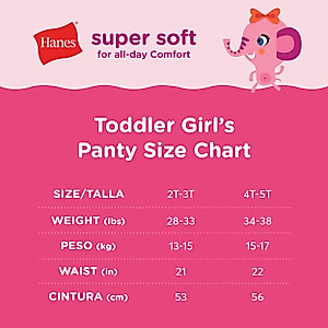 Hanes baby girls Toddler 10-pack Pure Comfort Underwear, Available in and Hipster Briefs, Brief Assorted - 10 Pack, 2 3 US