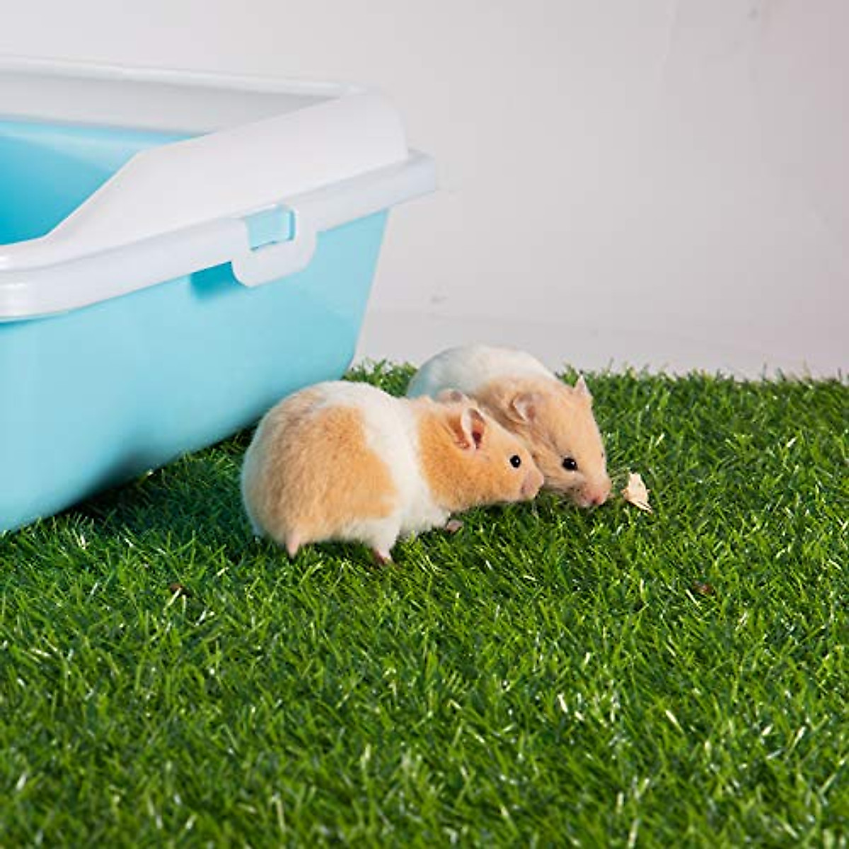 Aulock 2 Pcs Artificial Grass Guinea Pig Pee Pads- 15.7 × 23.6 Inch Fake Grass Rug Potty Training Replacement Artificial Turf for Puppy, Rabbits, Hamsters, Bunnies, Gerbils, Other Small Animals