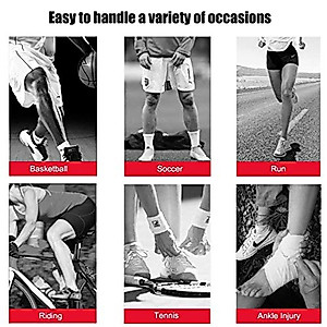 Ankle Brace Support Sleeves, 1 Pair Adjustable Elastic Sports Ankle Brace Sleeves, Ankle Fixation Bandage for Relieve Pain Exercise Arthritis Metatarsal Fasciitis Arch Support Basketball (L)